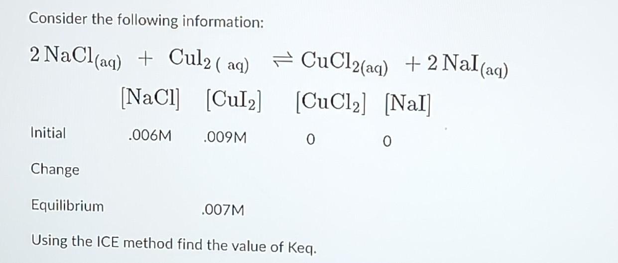 Solved Consider the following information: | Chegg.com