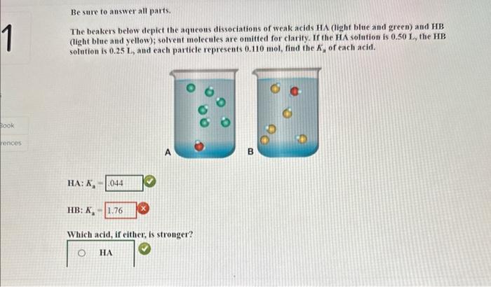 Solved Be sure to answer all parts. The beakers below depict | Chegg.com