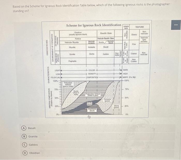 Solved Based on the Scheme for Igneous Rock Identification | Chegg.com