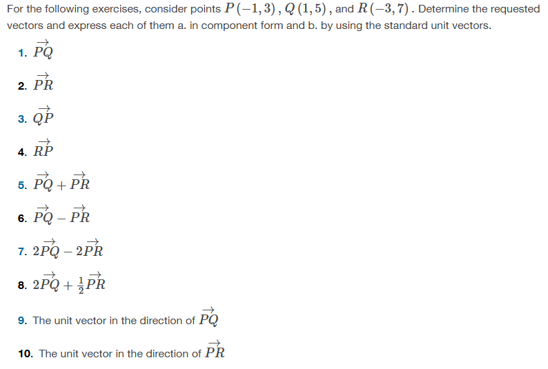 Solved For the following exercises, consider points | Chegg.com