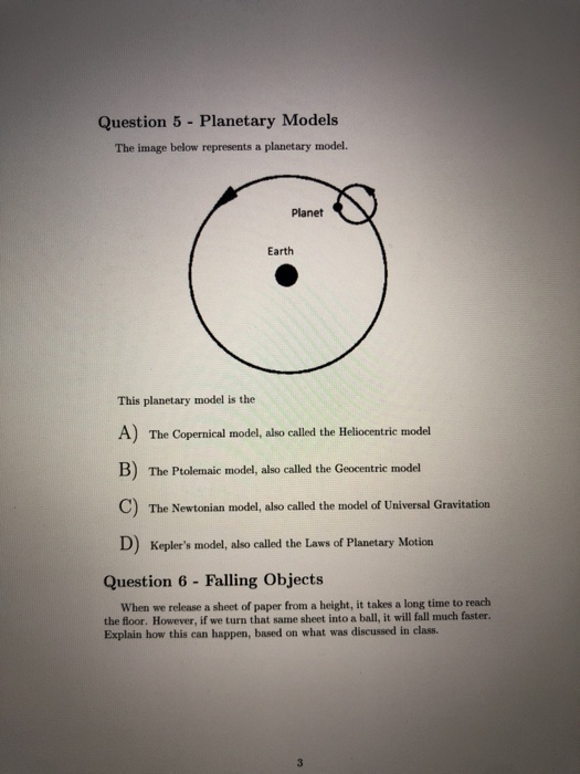 Solved Question 5 - Planetary Models The image below | Chegg.com