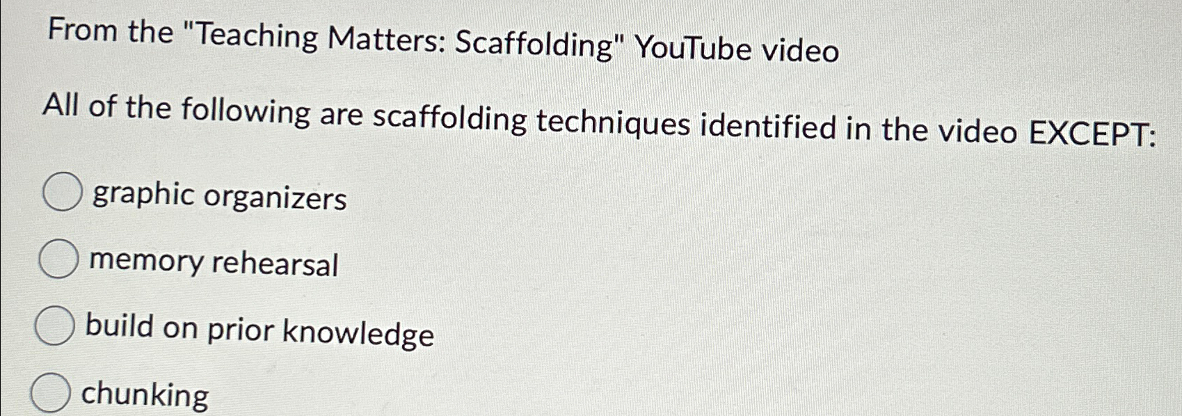 Solved From the "Teaching Matters: Scaffolding" YouTube | Chegg.com