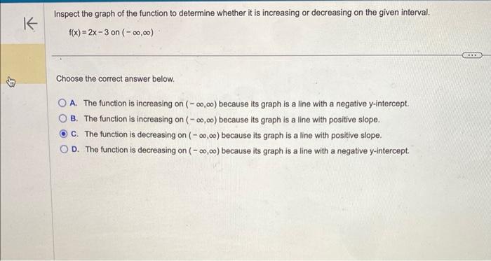 Solved Inspect the graph of the function to determine | Chegg.com