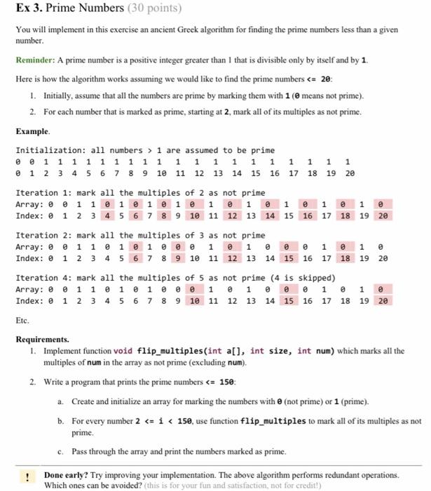 Solved Ex 3. Prime Numbers (30 points) You will implement in | Chegg.com