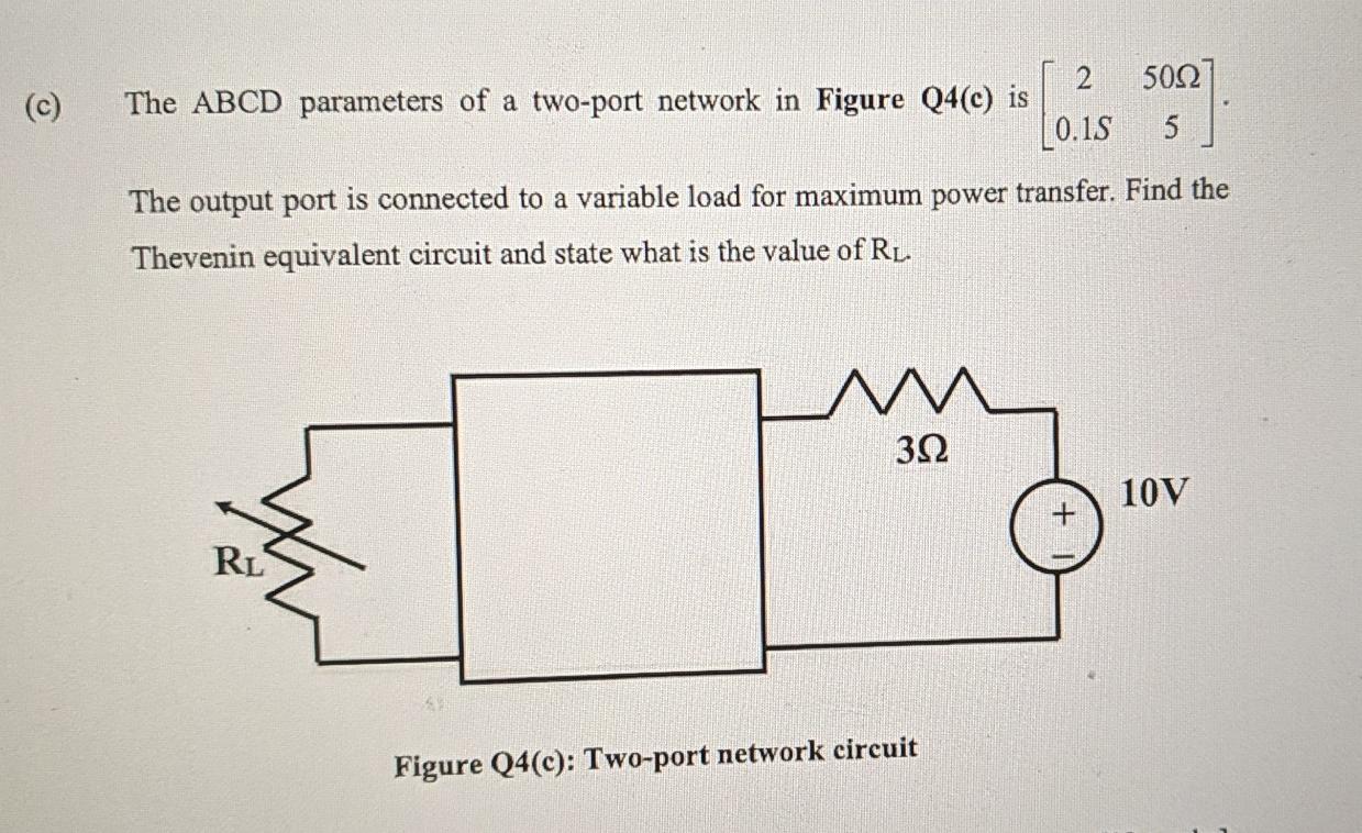 Solved (b) Based on Figure Q4(b), obtain the Y parameters in | Chegg.com
