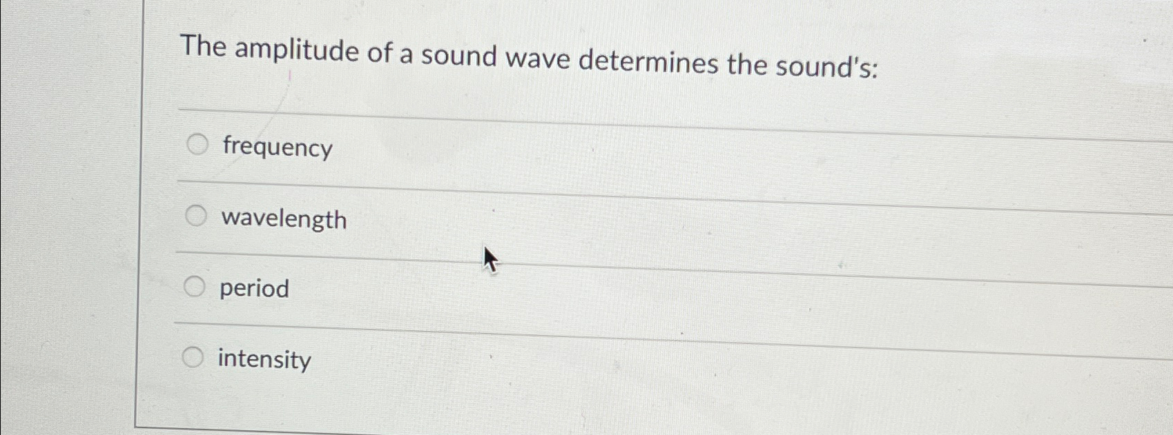 Solved The amplitude of a sound wave determines the sound's: | Chegg.com