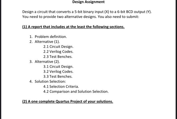 Solved Design Assignment Design a circuit that converts a | Chegg.com