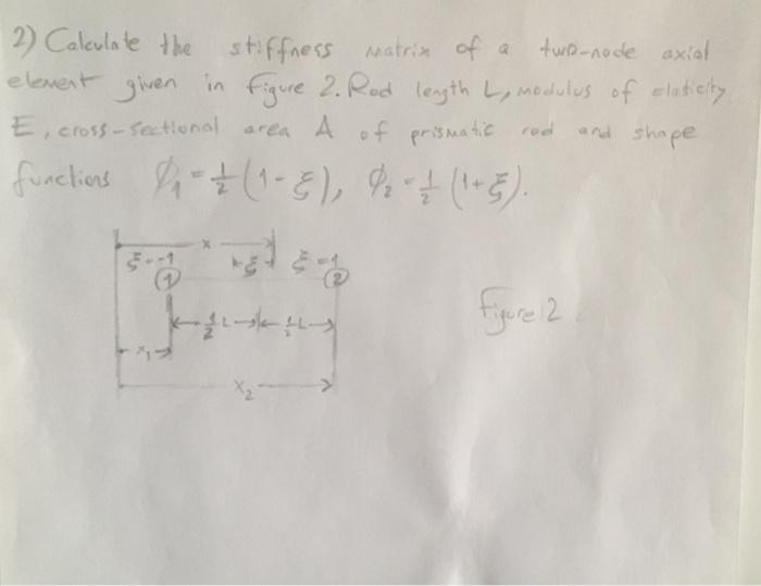 Solved two-node axial 2 Calculate the stiffness matrix of a | Chegg.com