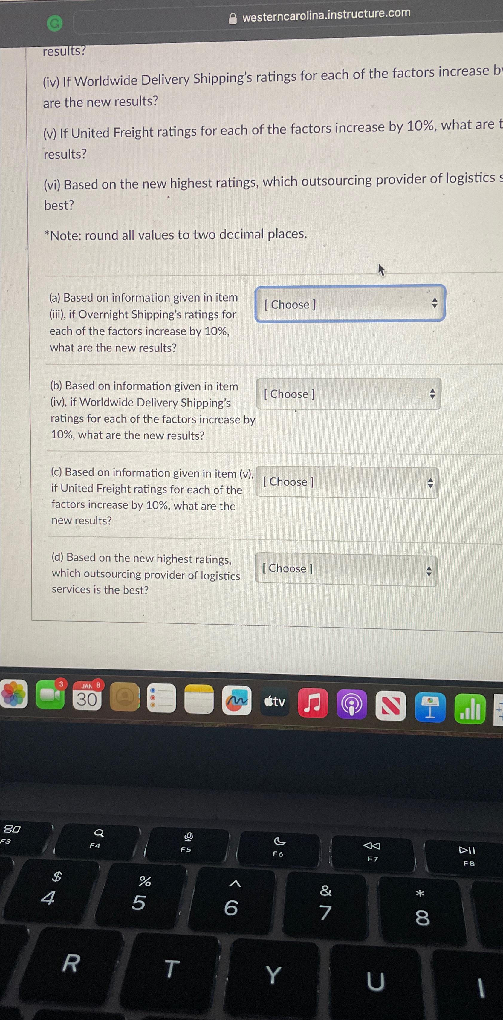 Solved results?(iv) ﻿If Worldwide Delivery Shipping's | Chegg.com