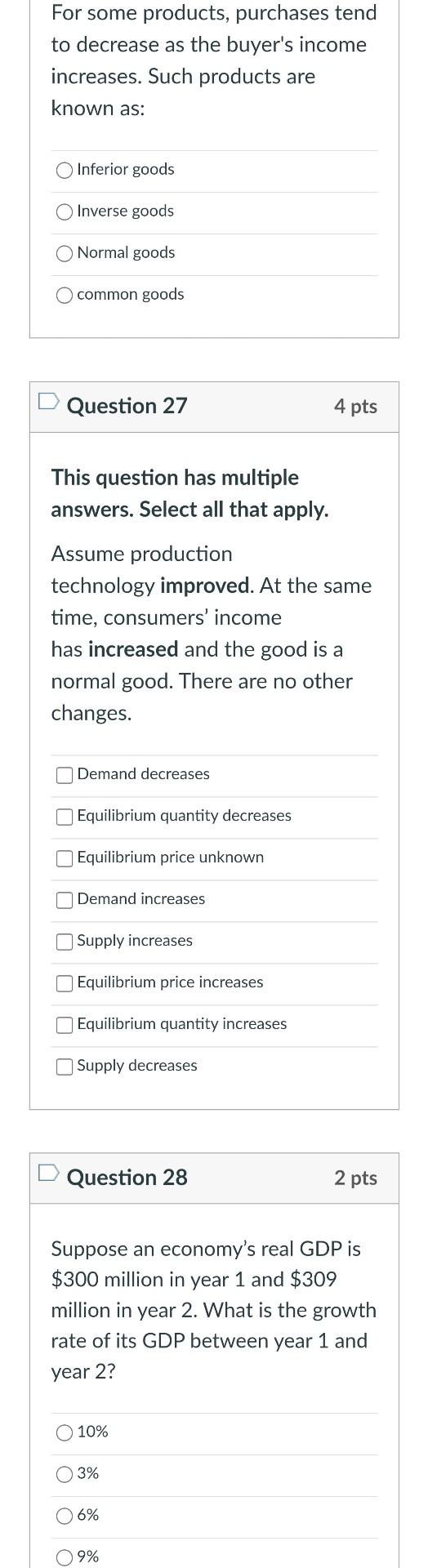 Solved For some products, purchases tend to decrease as the | Chegg.com