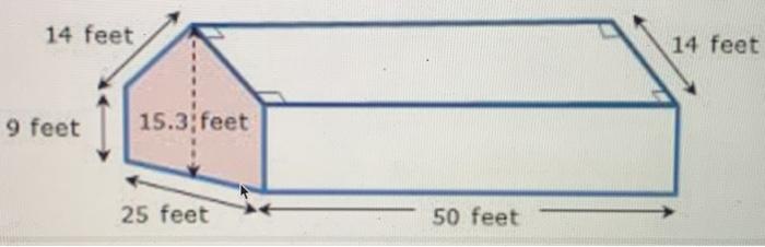 Solved 14 feet 14 feet 9 feet 15.3 feet 25 feet 50 feet | Chegg.com