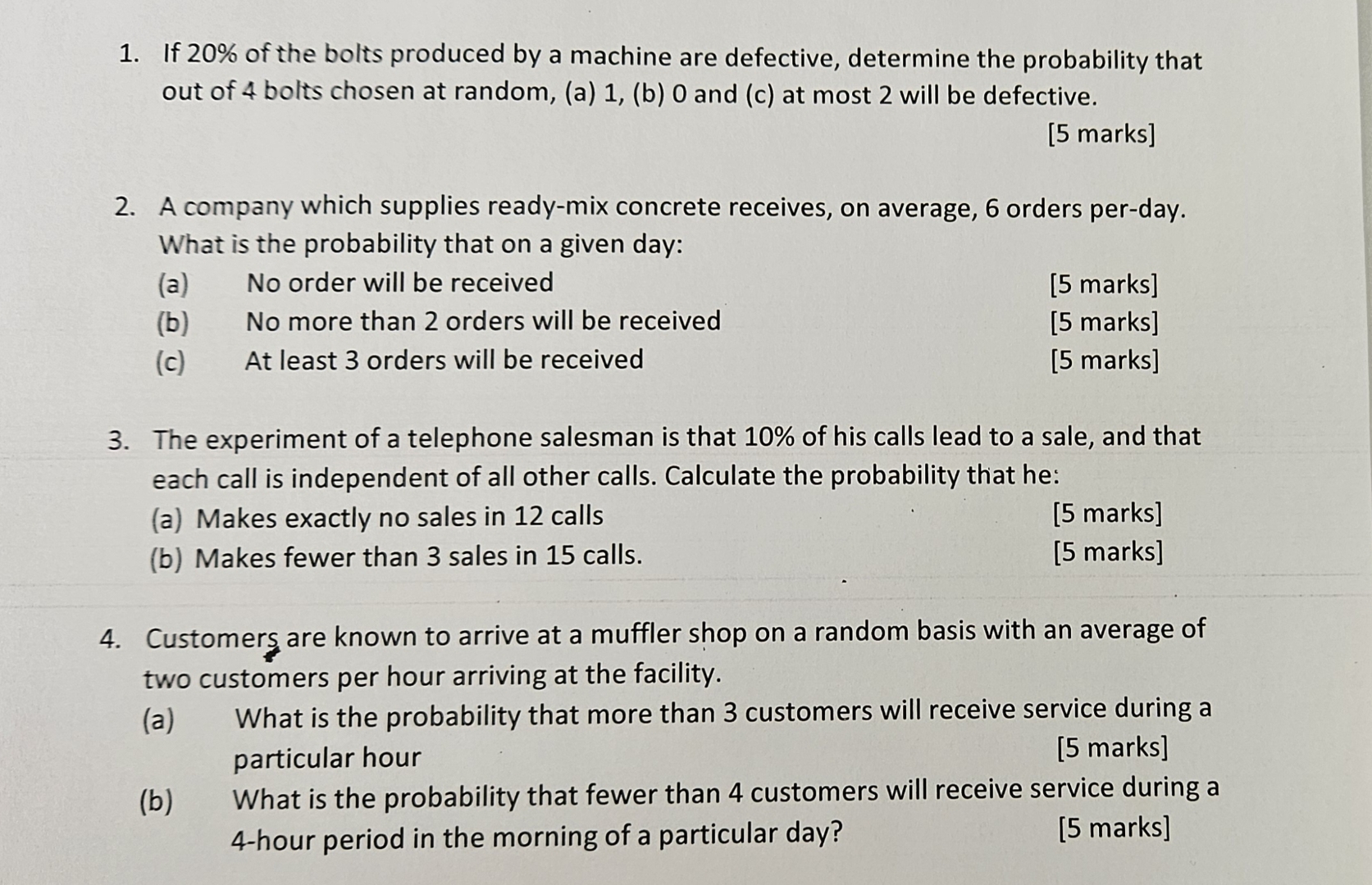 Solved If 20% ﻿of the bolts produced by a machine are | Chegg.com