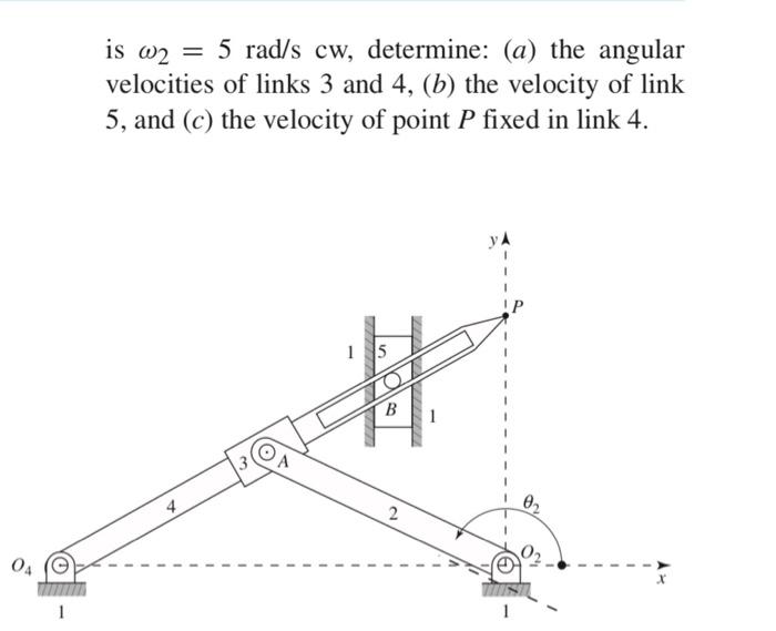 Solved For the mechanism in the posture shown, where | Chegg.com