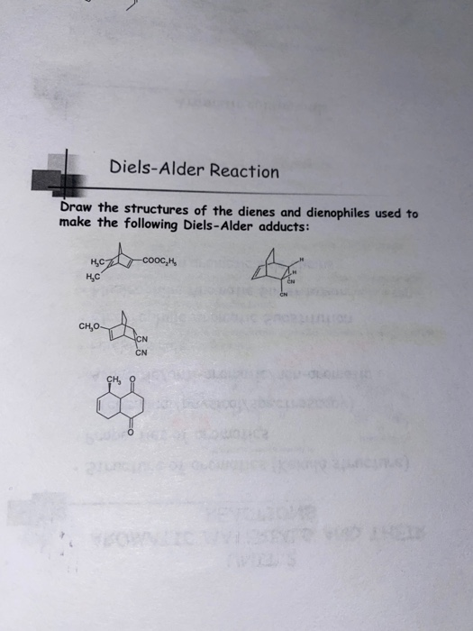 Solved Diels-Alder Reaction Draw the structures of the | Chegg.com