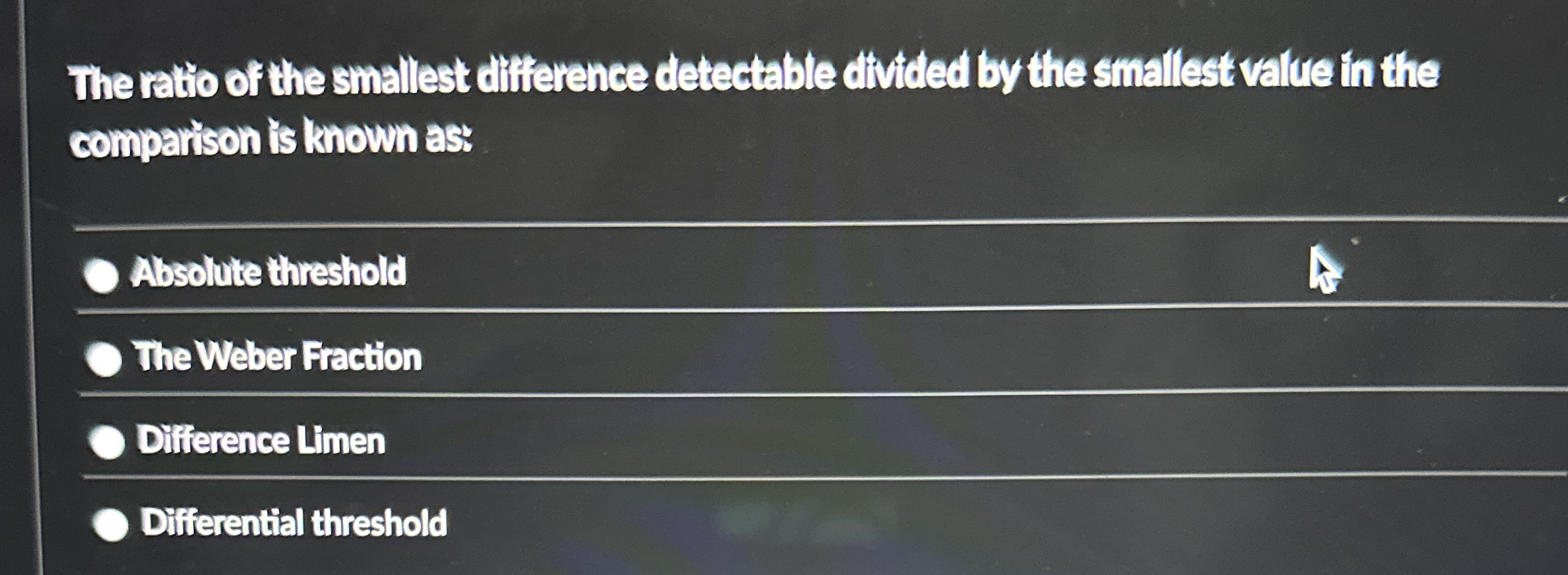 Solved The ratio of the smallest offiterence detectable | Chegg.com