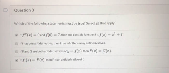 Solved Question 3 Which of the following statements must be | Chegg.com
