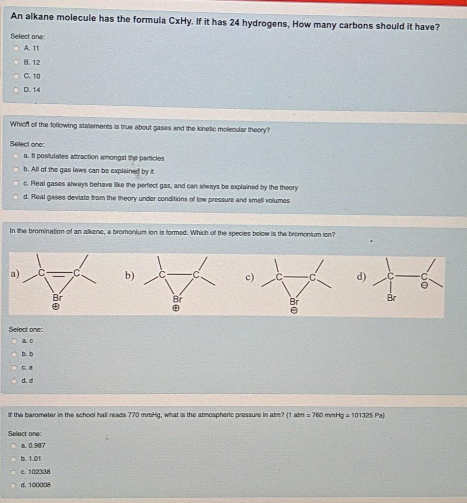 Solved An alkane molecule has the formula CxHy. If it has 24 | Chegg.com