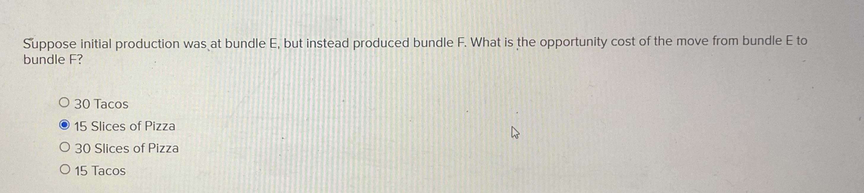 Solved Suppose initial production was at bundle E, ﻿but | Chegg.com