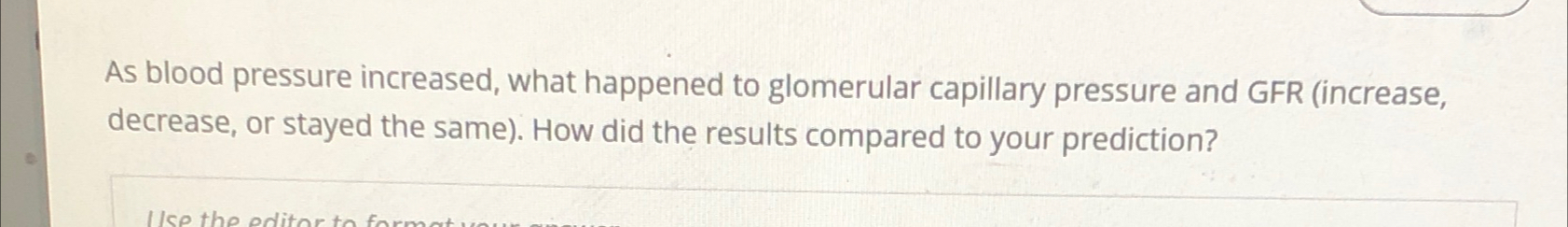 Solved As blood pressure increased, what happened to | Chegg.com