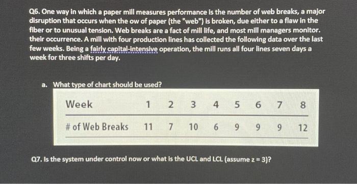 Solved Q6. One way in which a paper mill measures | Chegg.com