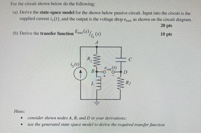 Solved For the circuit shown below do the following: (a) | Chegg.com