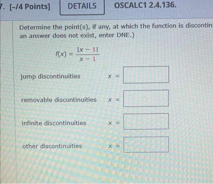 Solved Determine the point(s), if any, at which the function | Chegg.com