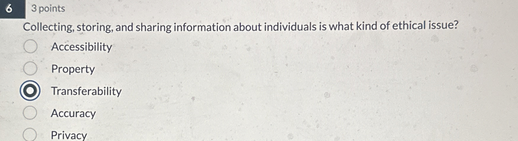 Solved 63 ﻿pointsCollecting, storing, and sharing | Chegg.com