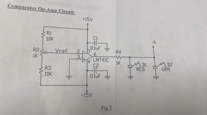 Solved Comparator Op-Amp Circuit: Fig 2 2) The comparator | Chegg.com