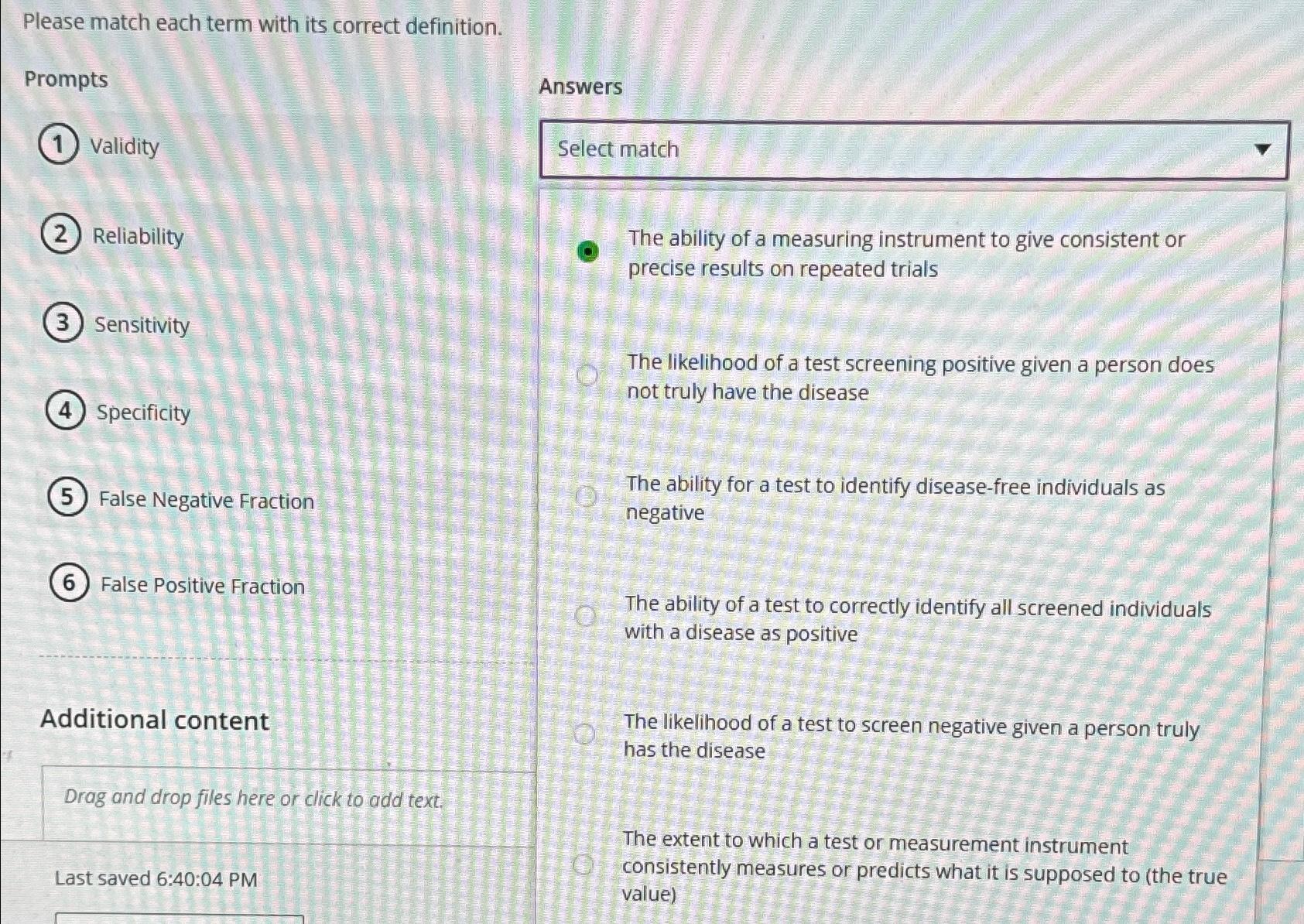 Solved Please match each term with its correct | Chegg.com