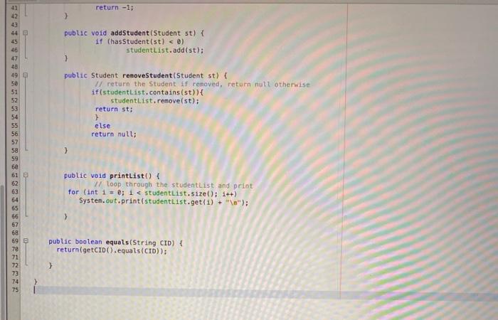 Solved College -name: String -courses: ArrayList • Implement | Chegg.com