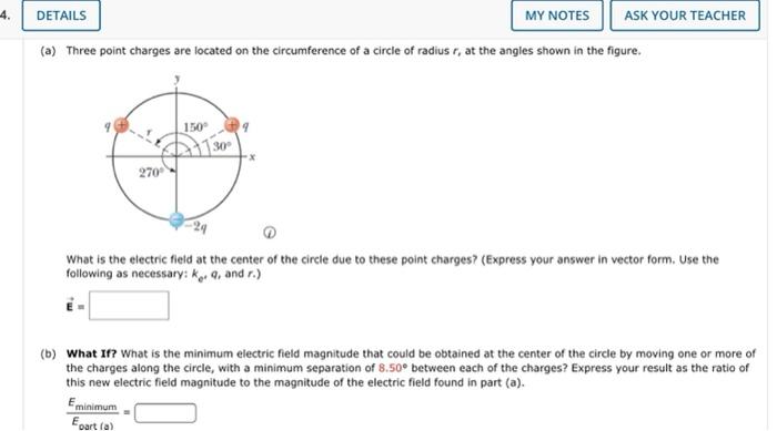 Solved (a) Three point charges are located on the | Chegg.com