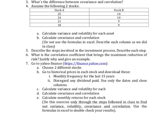 Solved 3. What's the difference between covariance and | Chegg.com