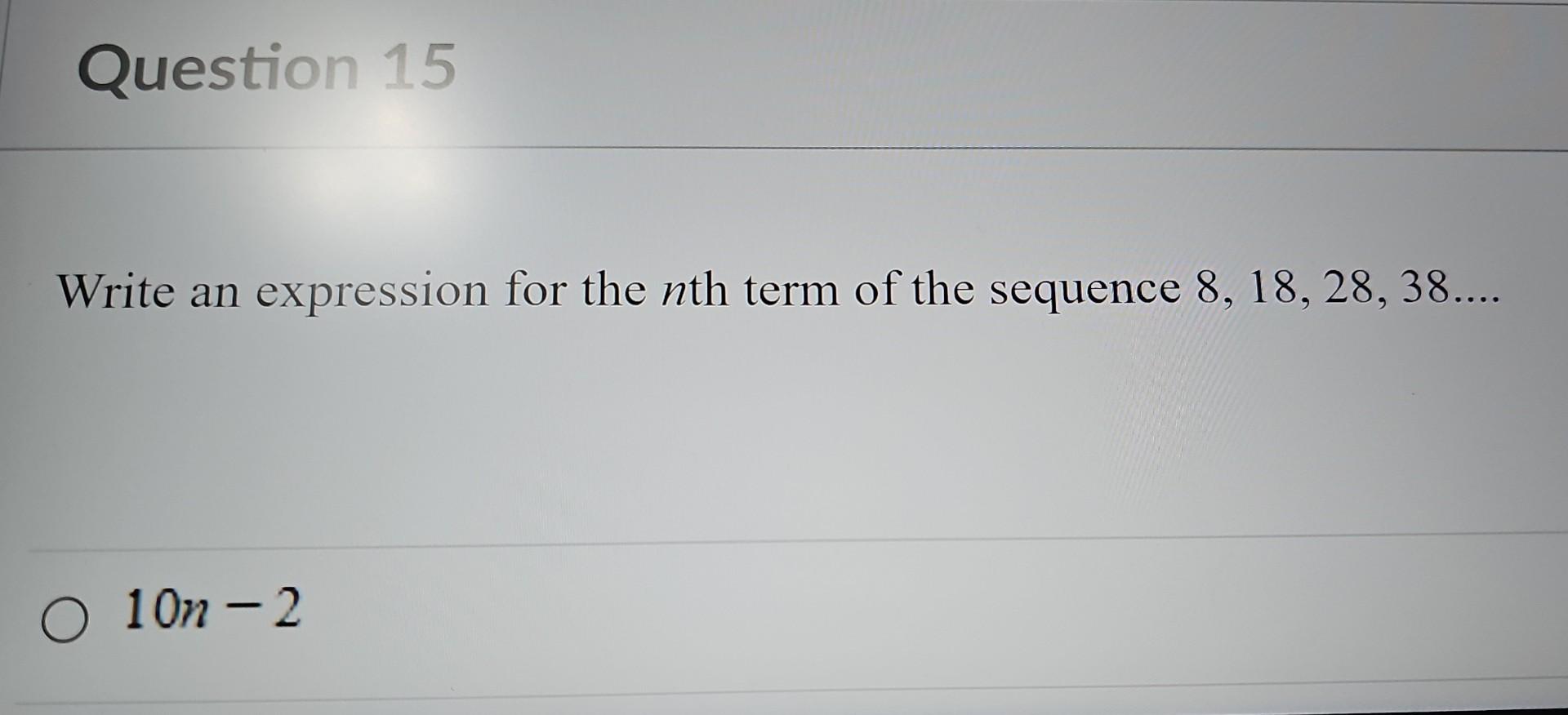Solved Write an expression for the nth term of the sequence | Chegg.com
