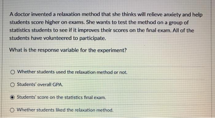Solved A doctor invented a relaxation method that she thinks | Chegg.com