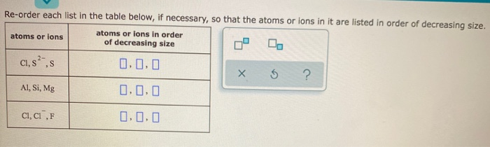 Solved Re-order each list in the table below, if necessary, | Chegg.com