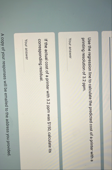 Solved Use the regression line to calculate the predicted | Chegg.com