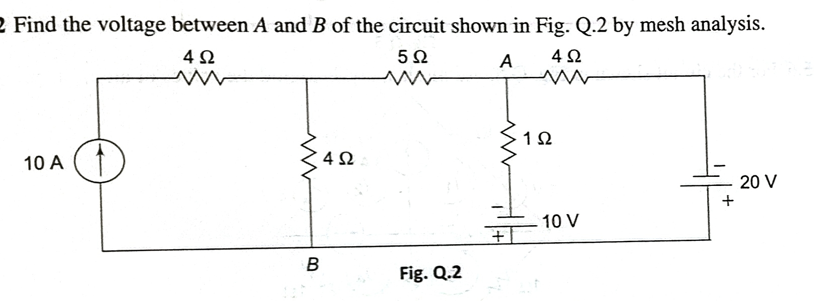 Solved Find the voltage between A and B ﻿of the circuit | Chegg.com