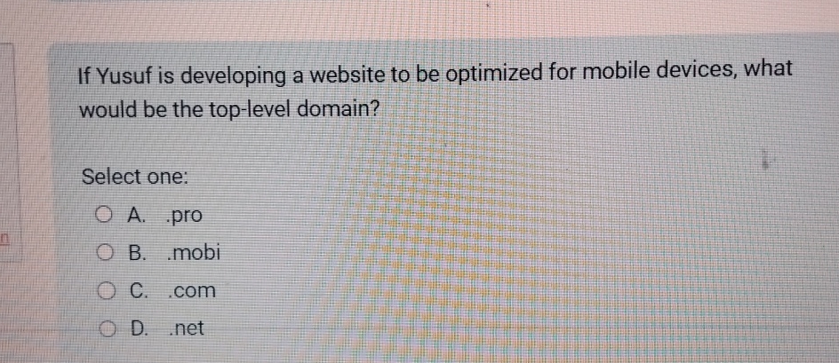 Solved If Yusuf is developing a website to be optimized for | Chegg.com