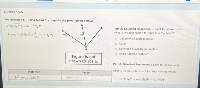 Solved Selected Response: 1 point for answer only. Three | Chegg.com