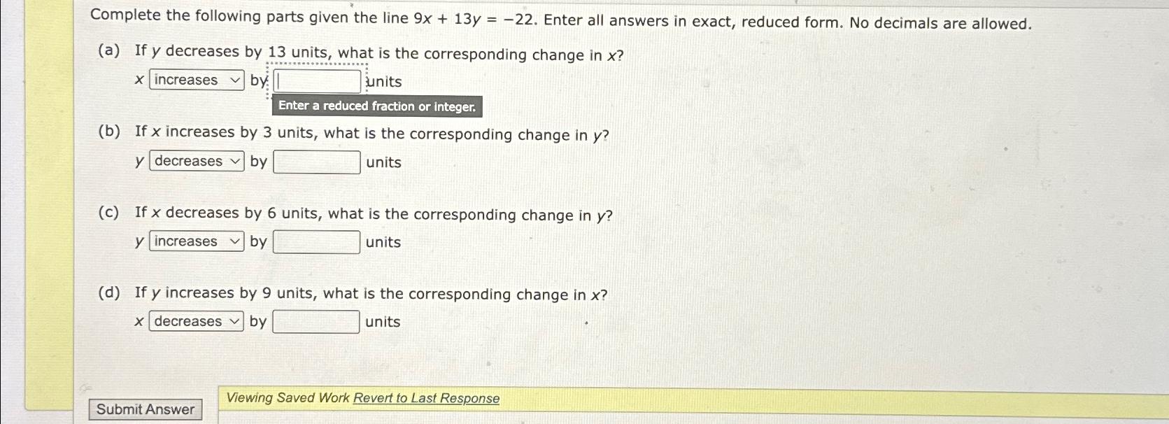 Solved Complete the following parts given the line | Chegg.com