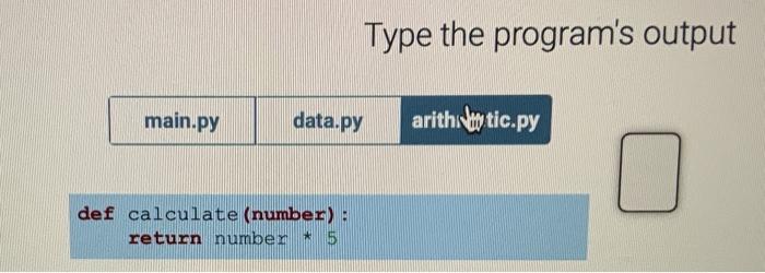 Solved Type the program's output main.py data.py | Chegg.com