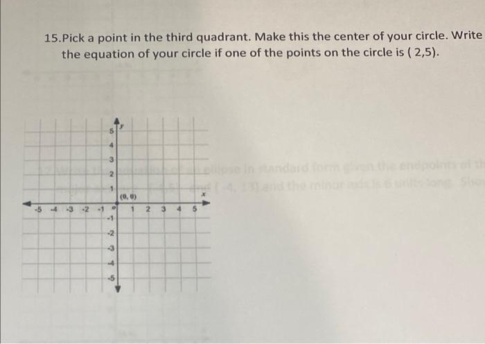 Solved 15. Pick a point in the third quadrant. Make this the | Chegg.com