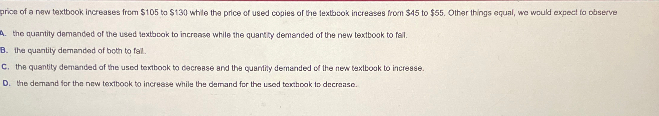 Solved price of a new textbook increases from $105 ﻿to $130 | Chegg.com