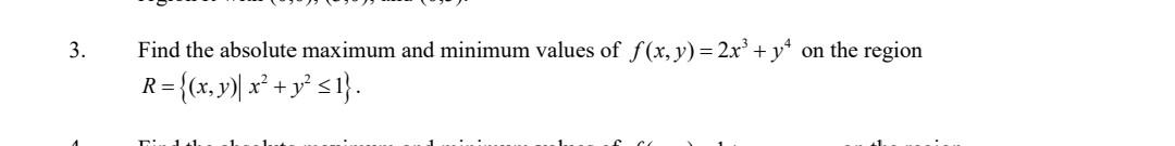Solved I am not suppose to use Lagrange Multipliers. I must | Chegg.com