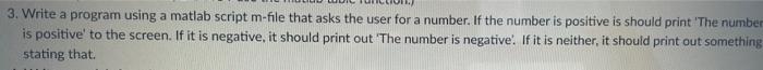 Solved 3. Write a program using a matlab script m-file that | Chegg.com