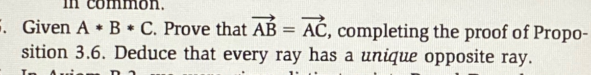 Solved Given A**B**C. ﻿Prove that vec(AB)=vec(AC), | Chegg.com