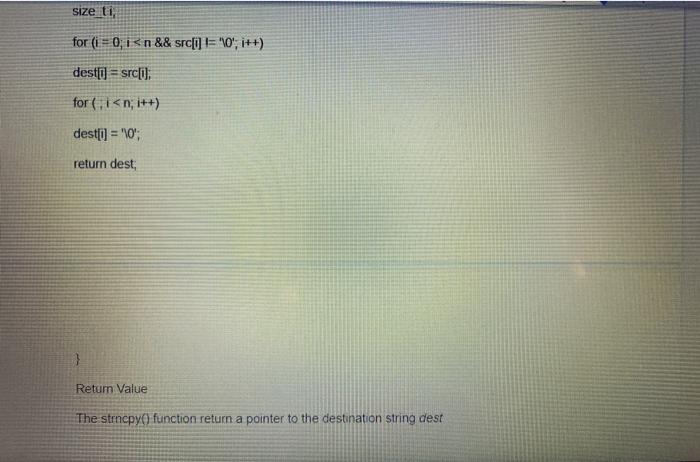 Solved b. Implement the standard string.h library function | Chegg.com