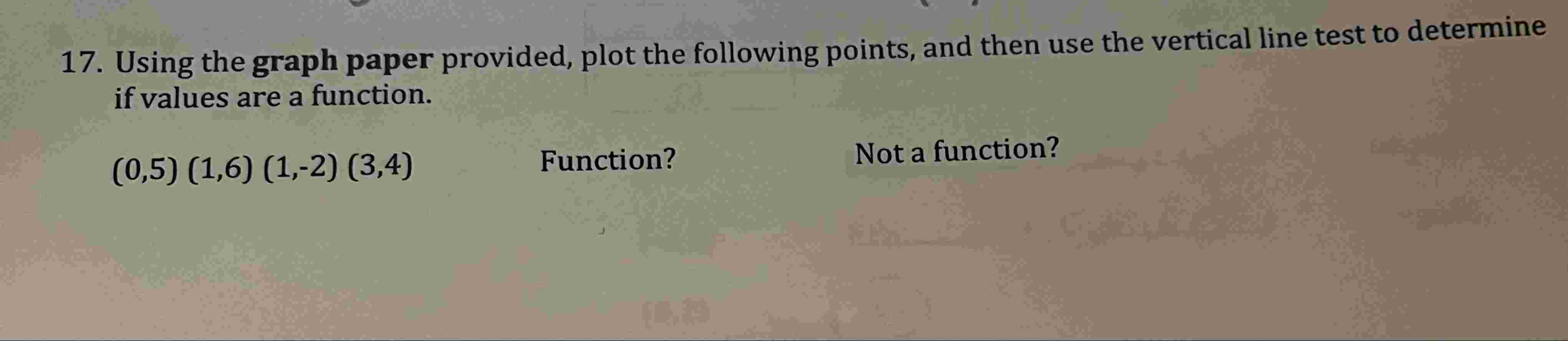 Solved Using the graph paper provided, plot the following | Chegg.com