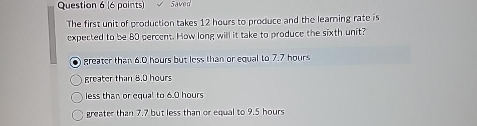 Solved Question 6 ( 6 ﻿points) ﻿SavedThe first unit of | Chegg.com