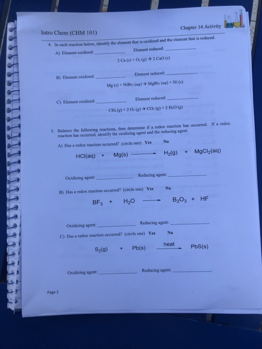 Solved Chapter 14 Activity Intro Chem (CHM 101) 4. In each | Chegg.com